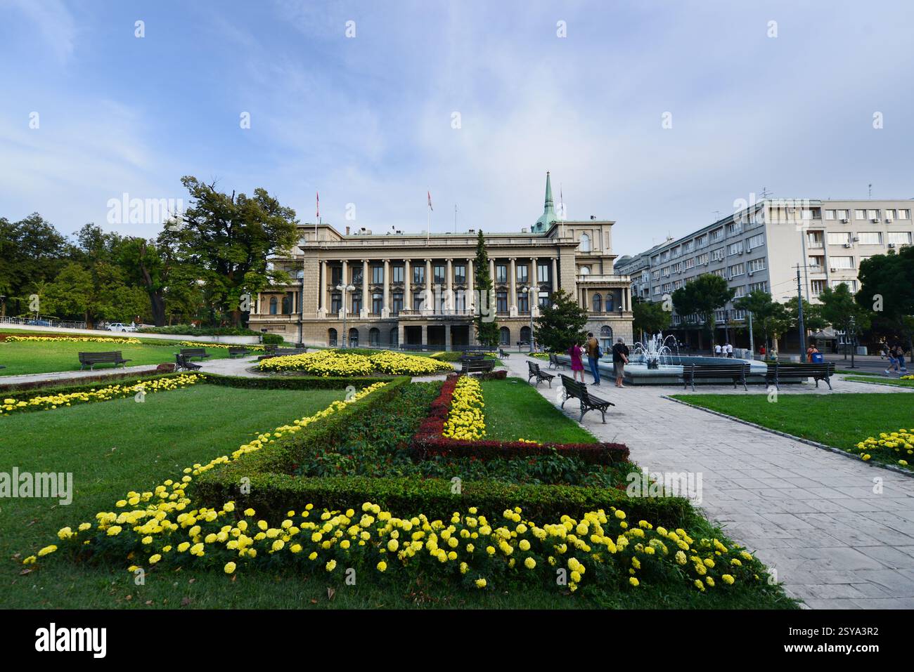 The Andrićev venac park and the Novi Dvor ( New Palace ) in Belgrade ...