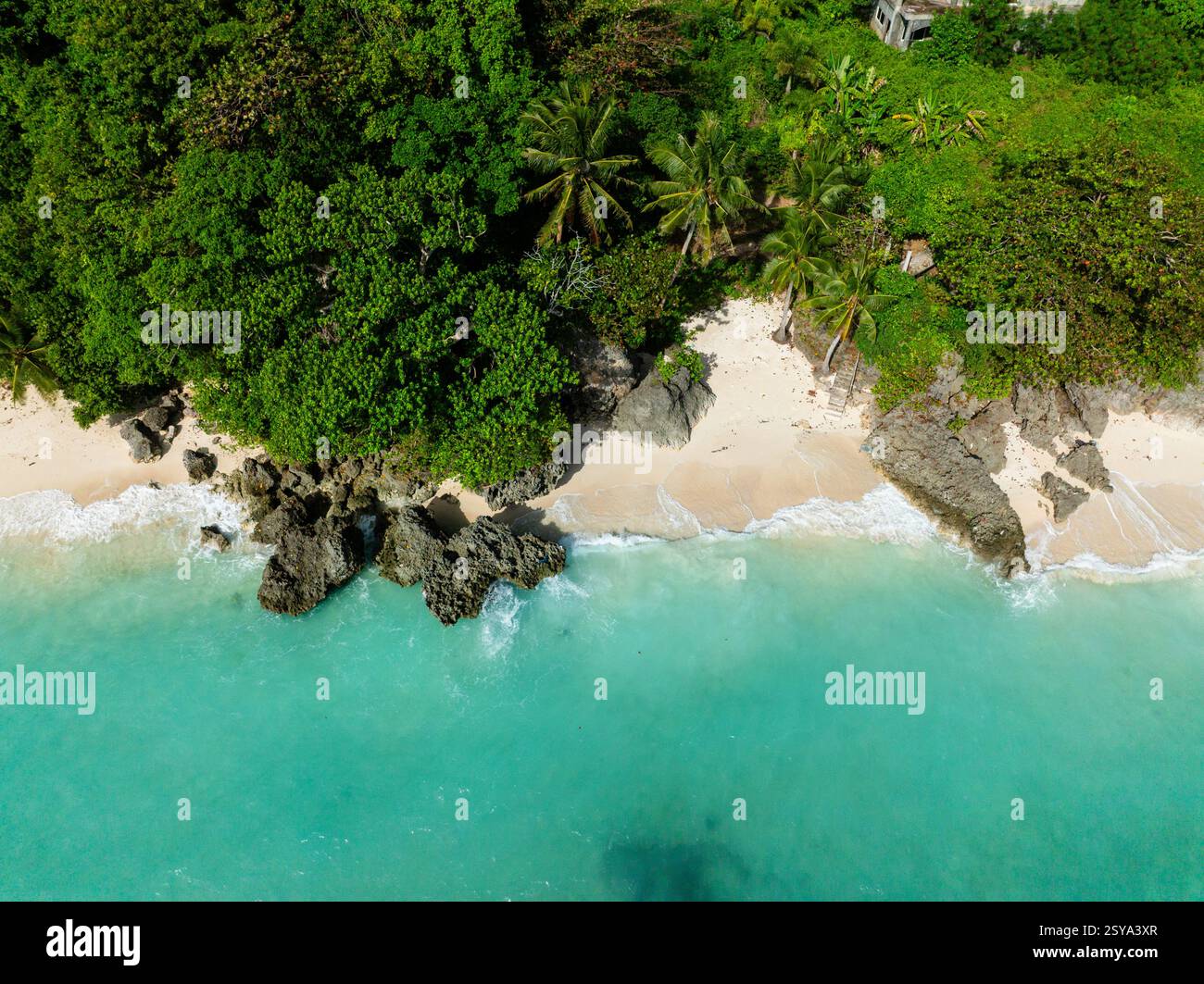 Inshore waves over sandy beach in Carabao Island. San Jose, Romblon ...