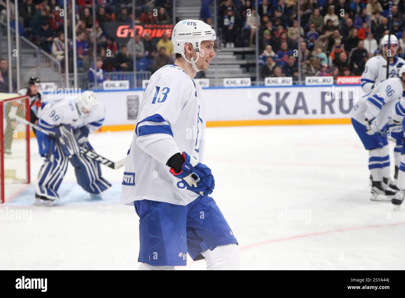 Artyom Mikheyev (13) of Dynamo Hockey Club seen in action during the ...