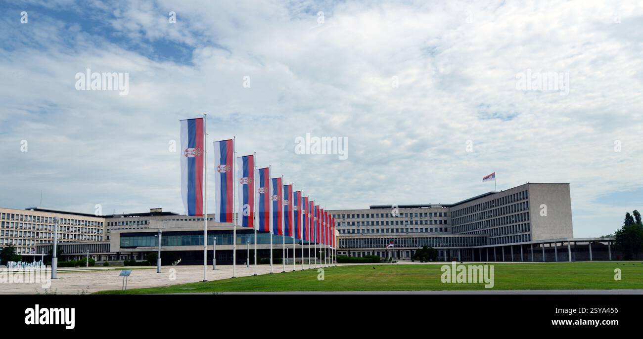 The Palace of Serbia government offices building in Belgrade, Serbia ...