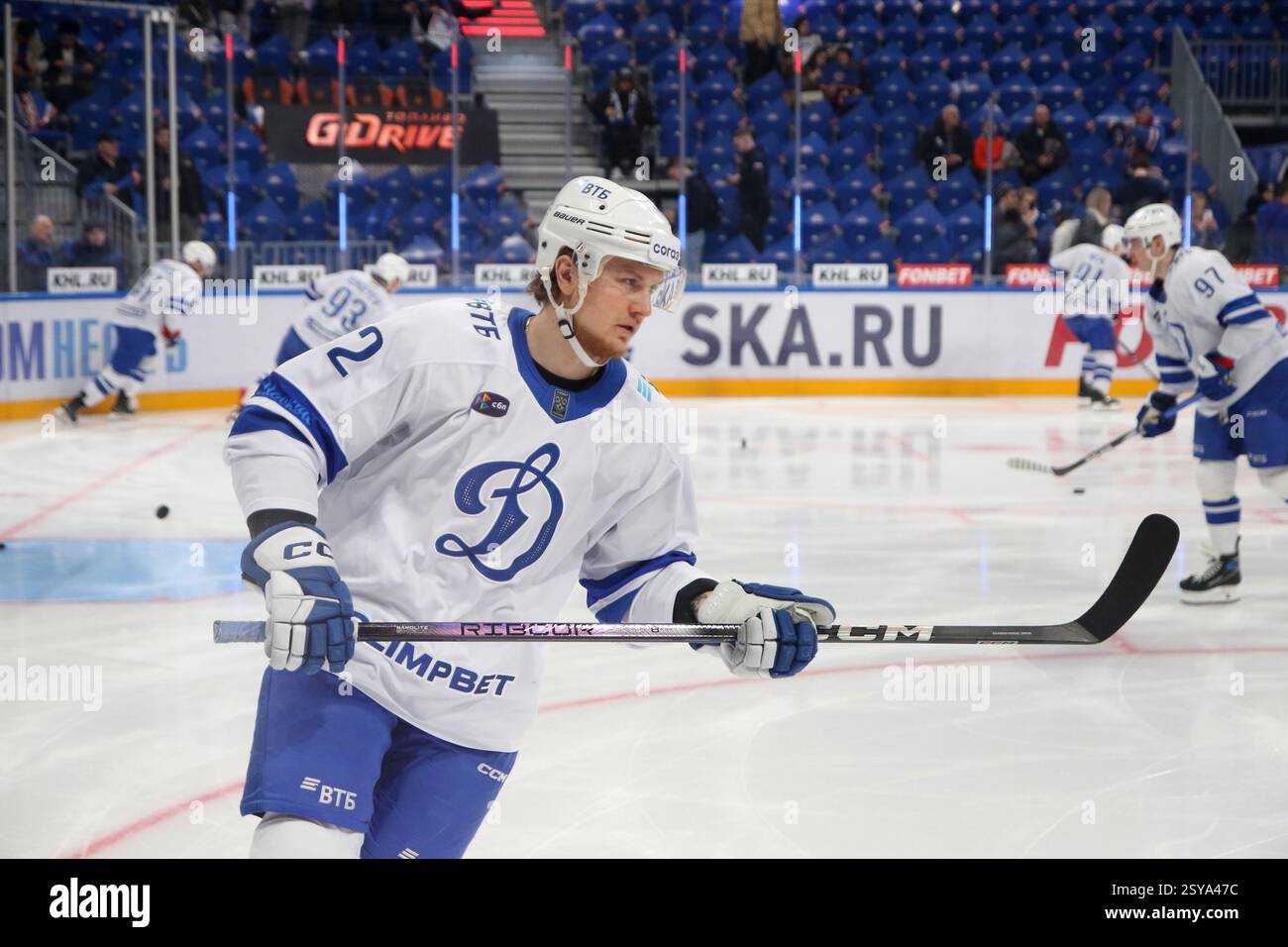 Artyom Chernov (12) of Dynamo Hockey Club seen in action during the Hockey match, Kontinental ...