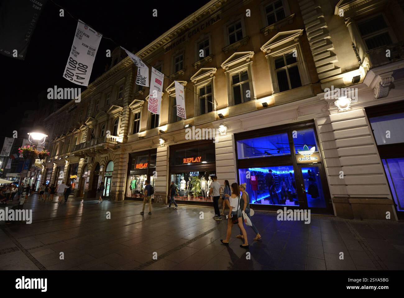 The vibrant Kneza Mihaila pedestrian street in central Belgrade, Serbia ...