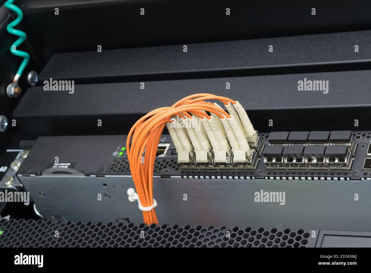 Network switch HUB and fiber optic cable in datacenter Stock Photo - Alamy