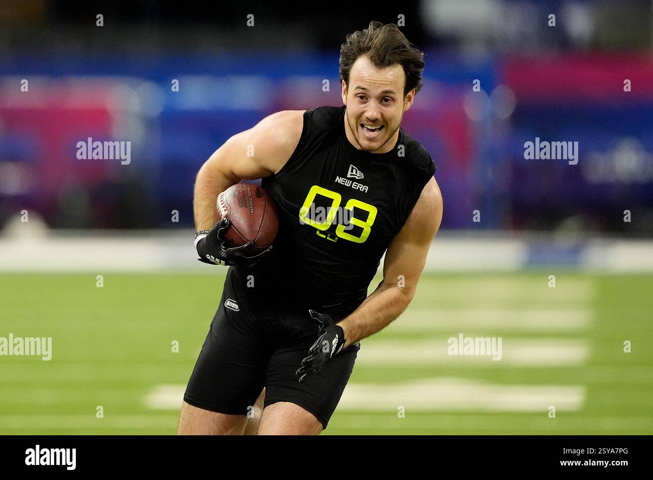 Washington linebacker Carson Bruener participates in a drill at the NFL ...