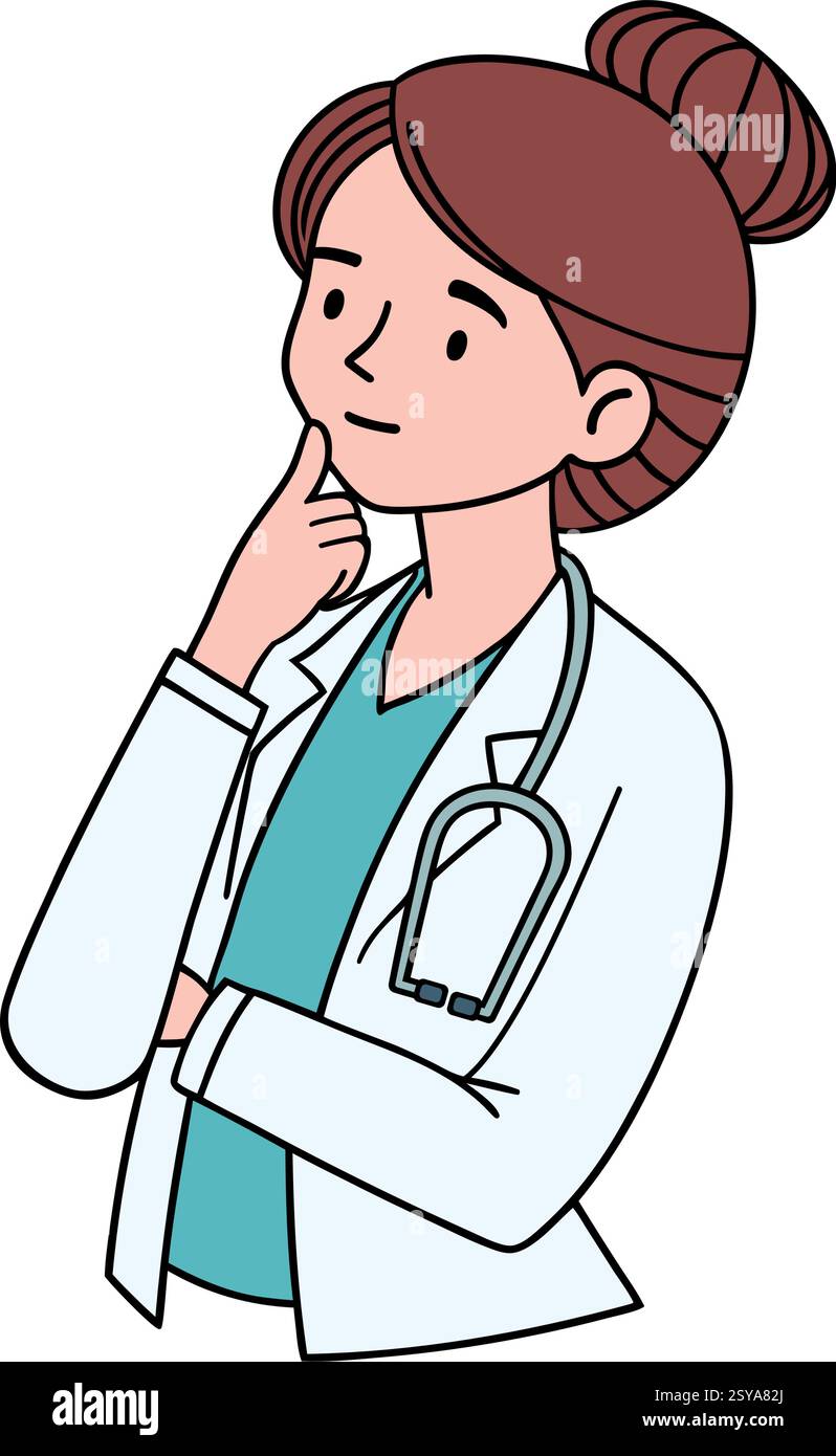 Doctor Thinking Analyzing Diagnosis Stock Vector Image & Art - Alamy