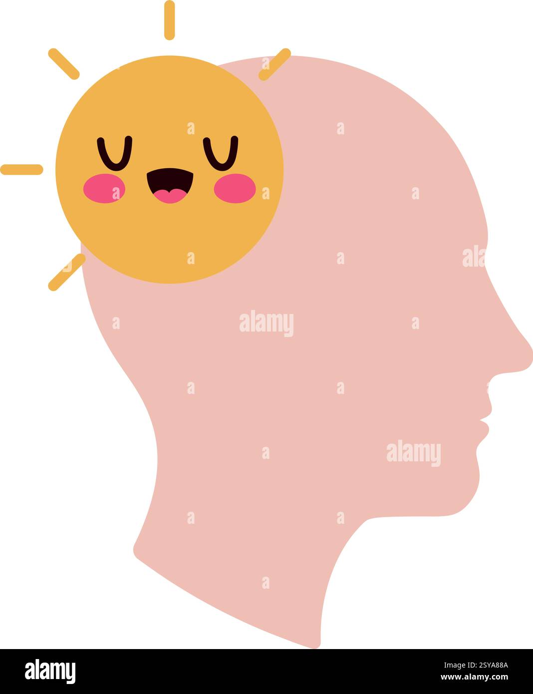 Happy mind radiant positivity Stock Vector Images - Alamy