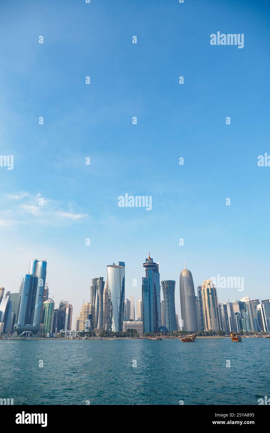 qatar doha 2 february 2025, Modern skyline of Doha, Qatar with clear ...