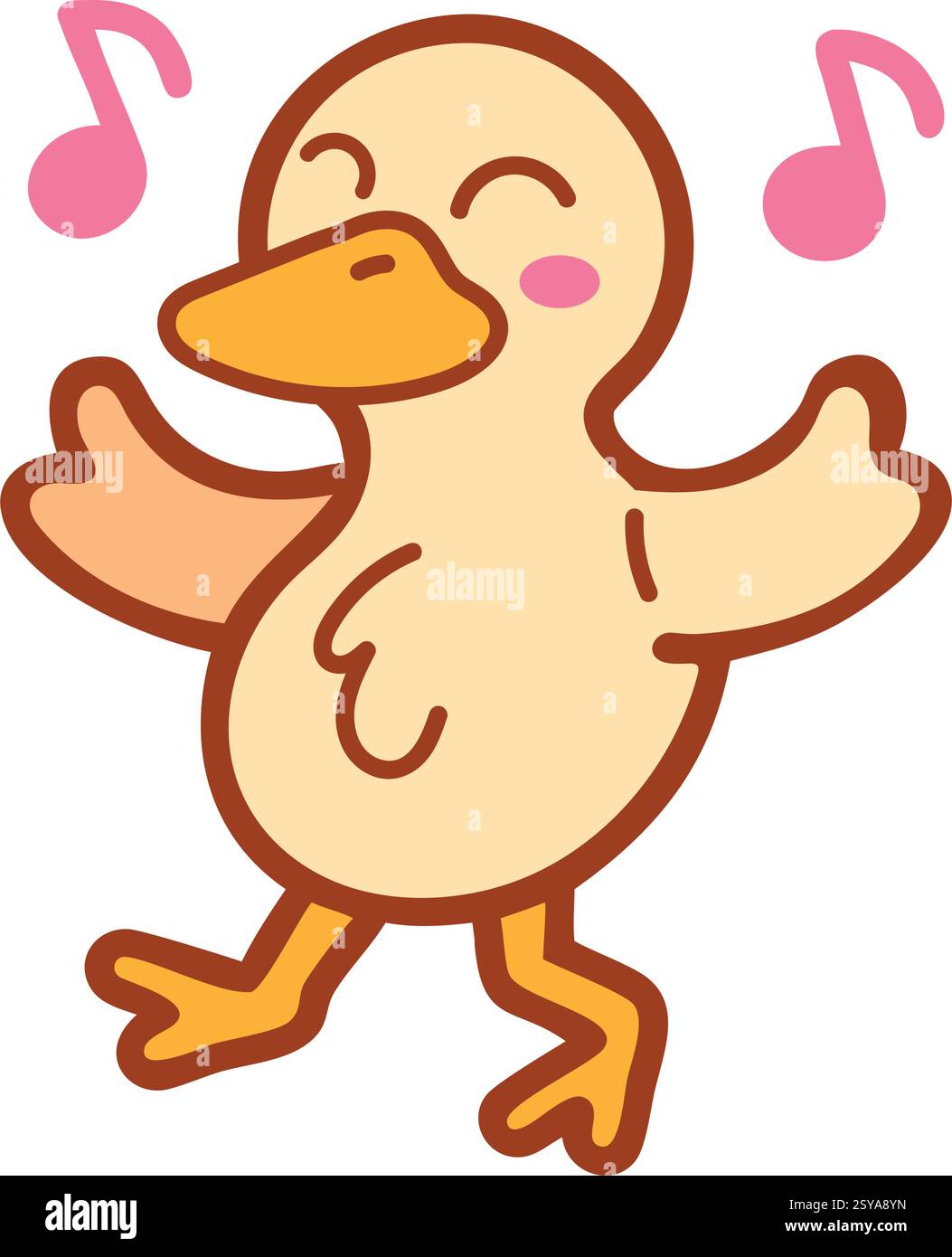 Cute Animal Cartoon Duck Adorable Singing Stock Vector Image & Art - Alamy