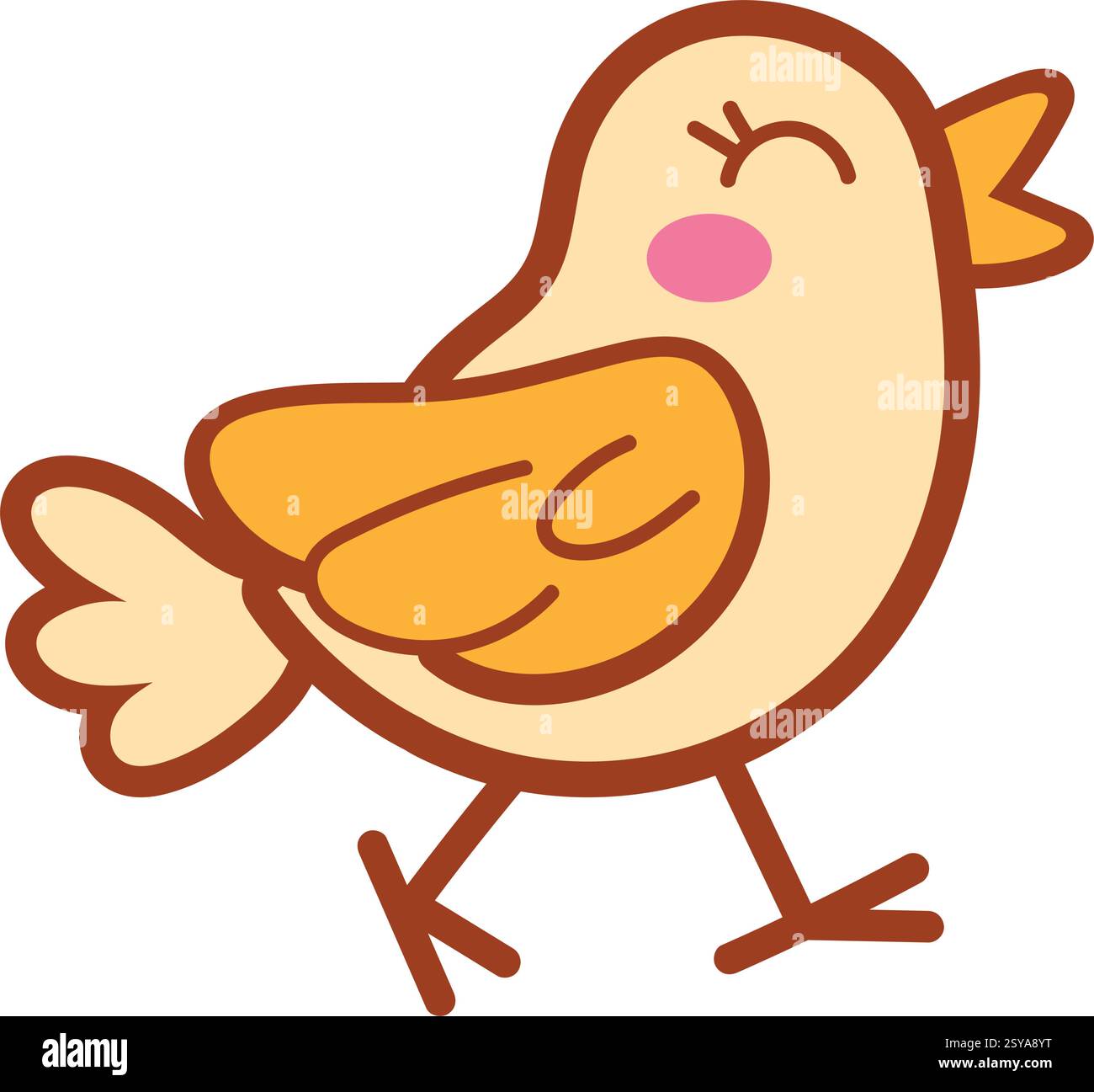 Cute Animal Cartoon Bird Adorable Singing Stock Vector Image & Art - Alamy