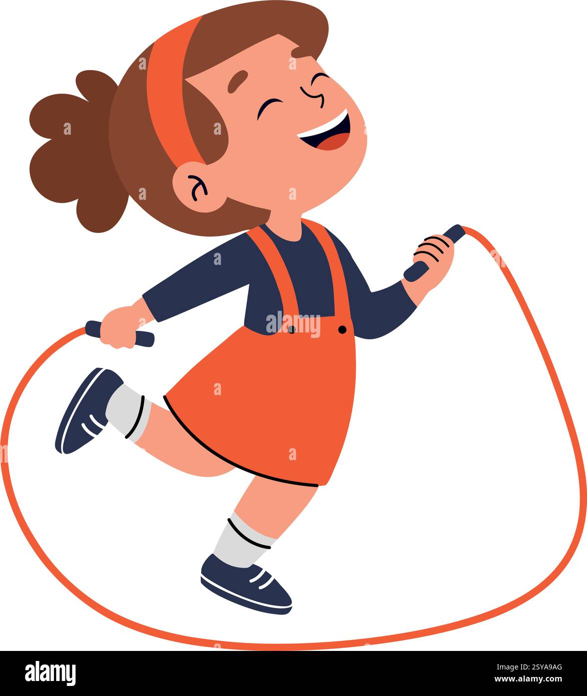Student Athlete Jumping Rope Fitness School Sports Training Stock ...