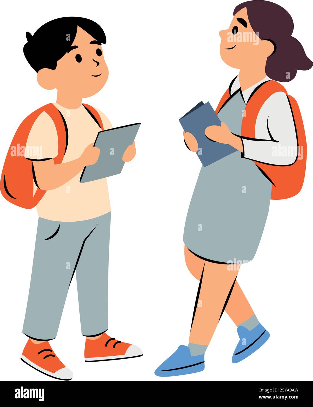 Diverse students learning at school Stock Vector Images - Alamy