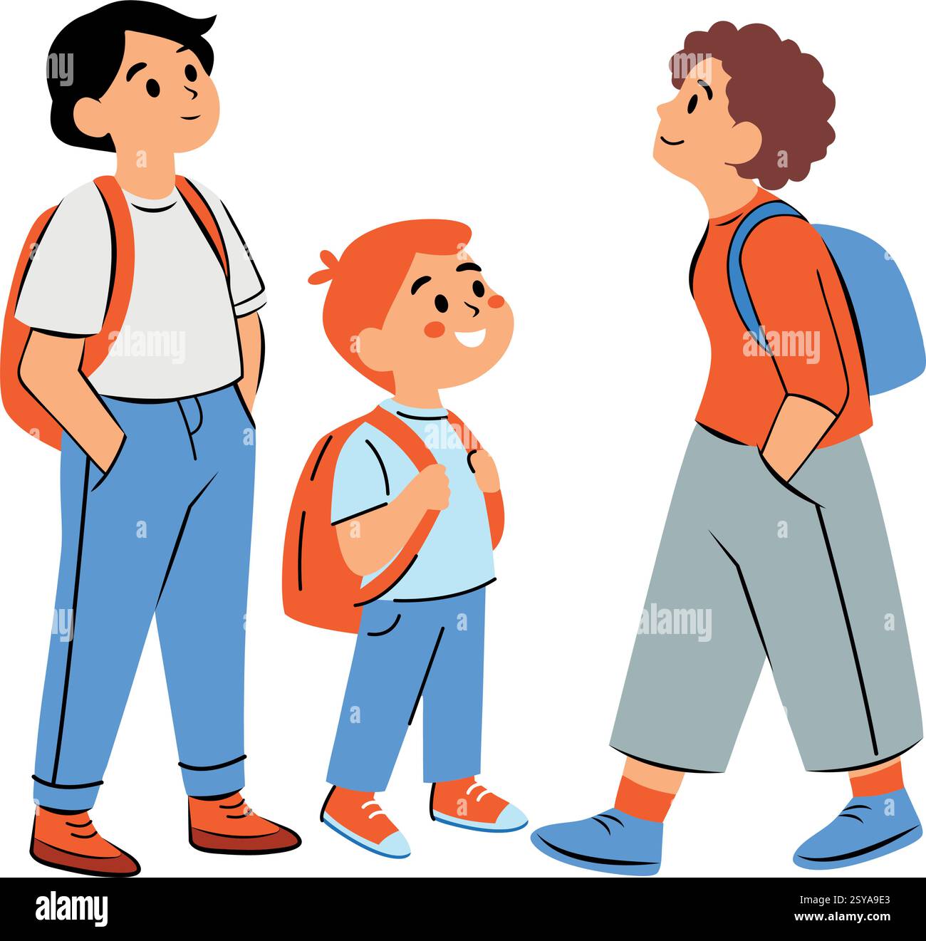 Diverse students learning at school Stock Vector Images - Alamy