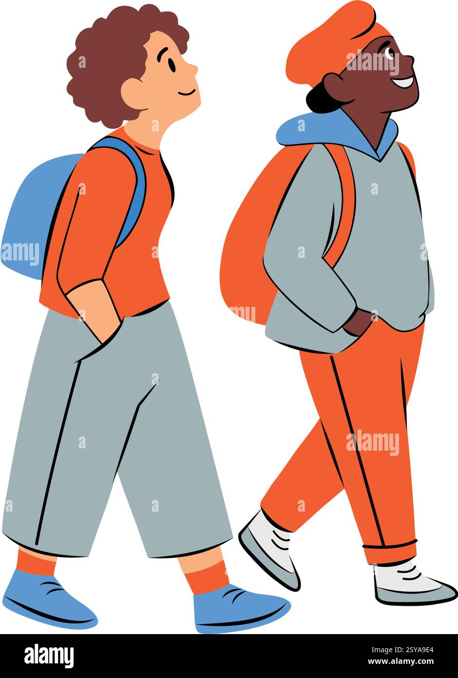 Diverse group students walking Stock Vector Images - Alamy