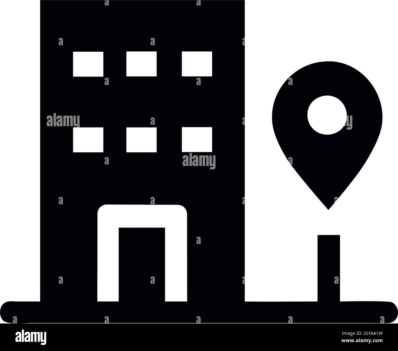Office Address Icon Building Location Pin Stock Vector Image & Art - Alamy