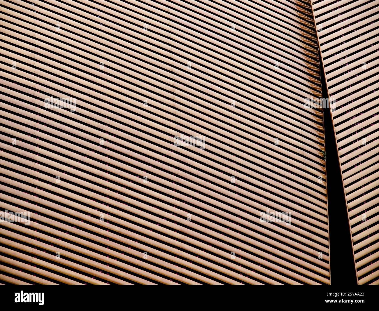 Modern brown slanted strip facade pattern of a building. cladding Stock ...