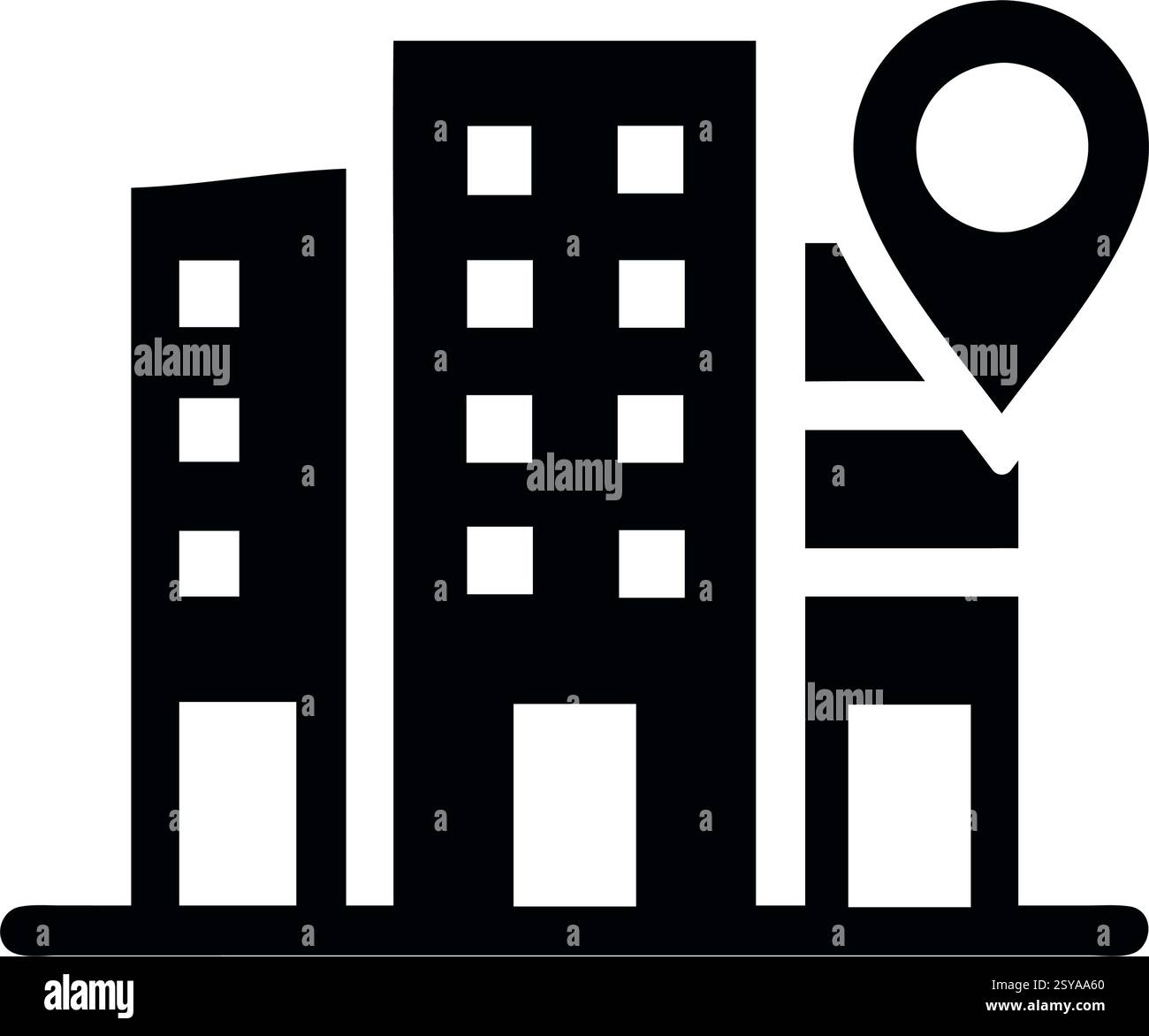 Office Address Icon Skyscraper Location GPS Stock Vector Image & Art ...