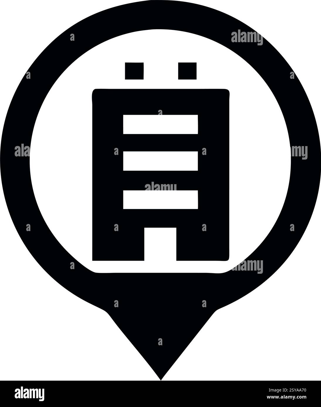 Office Address Icon Circular Map Marker Location Stock Vector Image ...