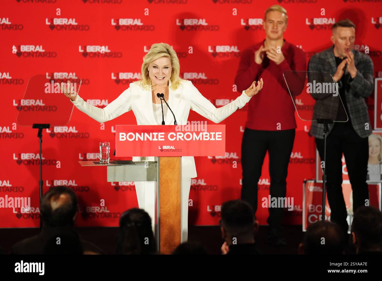 Ontario Liberal Leader Bonnie Crombie addresses her supporters at her ...