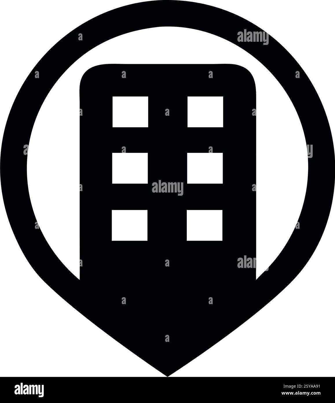 Office Address Icon Circular Location Business GPS Stock Vector Image ...