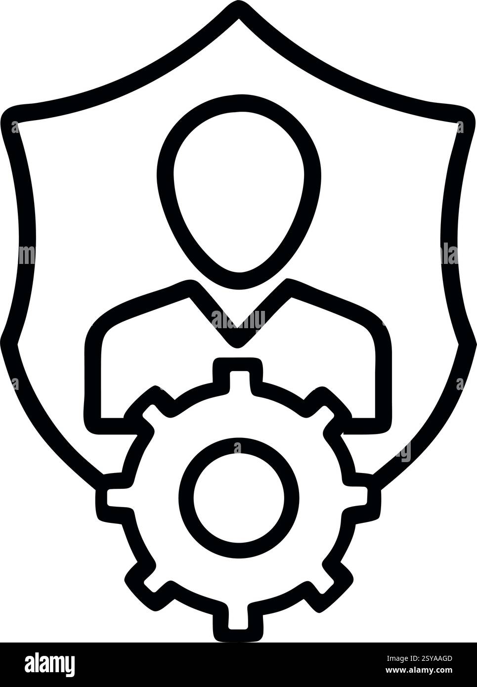 Admin Management Icon Secure Protection Outline Stock Vector Image ...