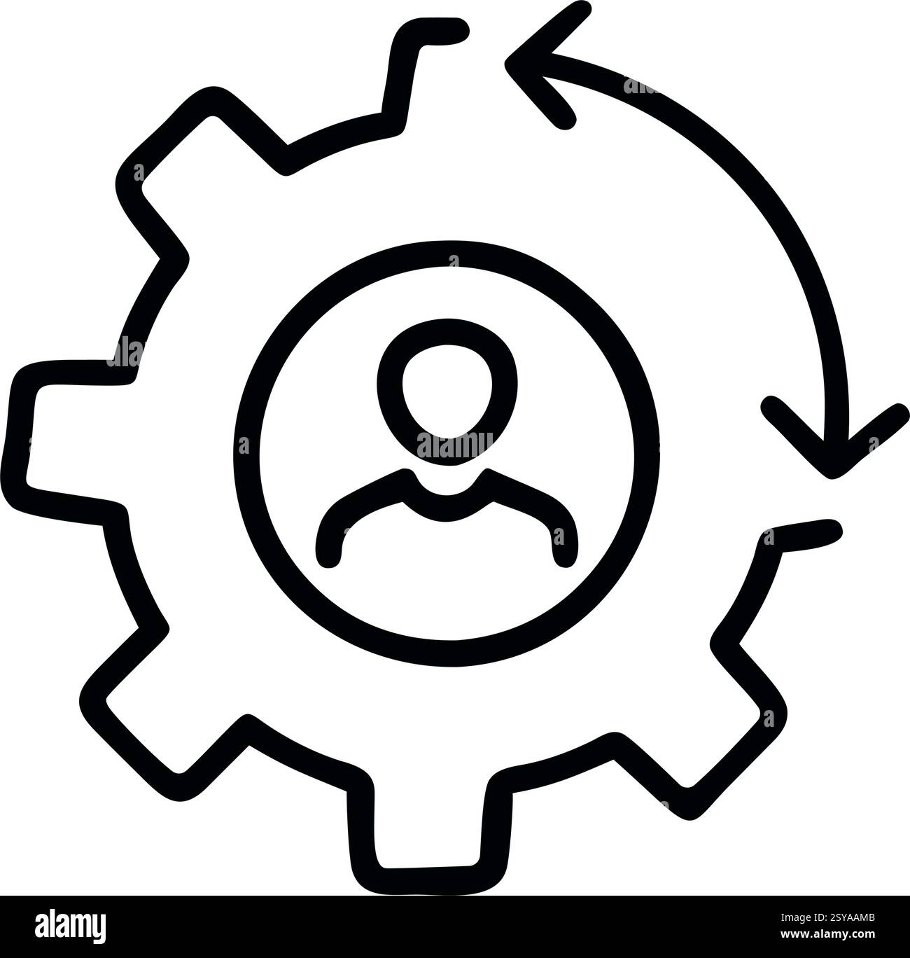 Admin Management Icon Gear Process Outline Stock Vector Image & Art - Alamy