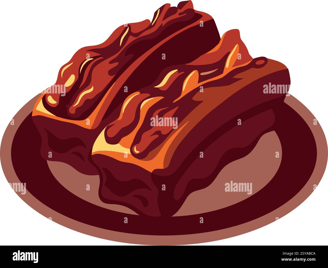 Marinated grilled pork ribs Stock Vector Images - Alamy