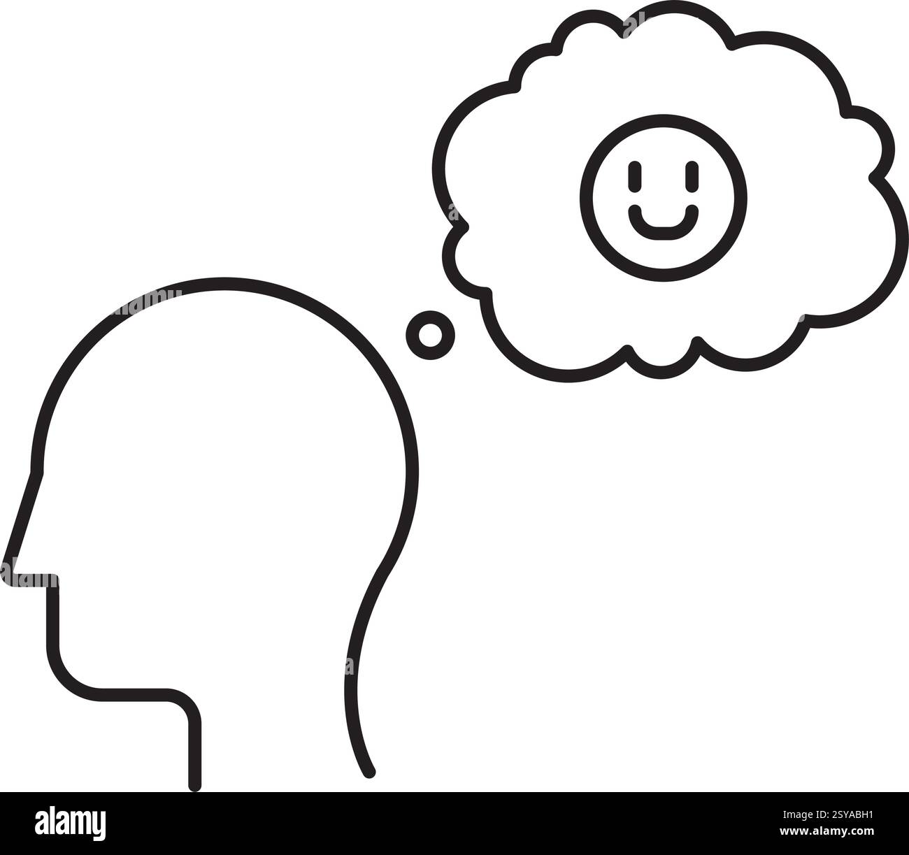 Happy Mind Brain with Positive Thought Stock Vector Image & Art - Alamy
