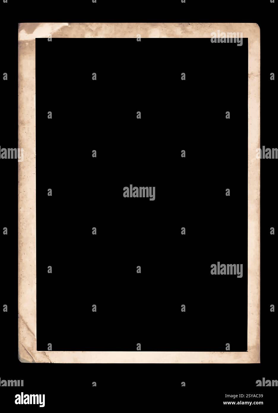 Vintage aged old antique paper border frame edge template isolated ...