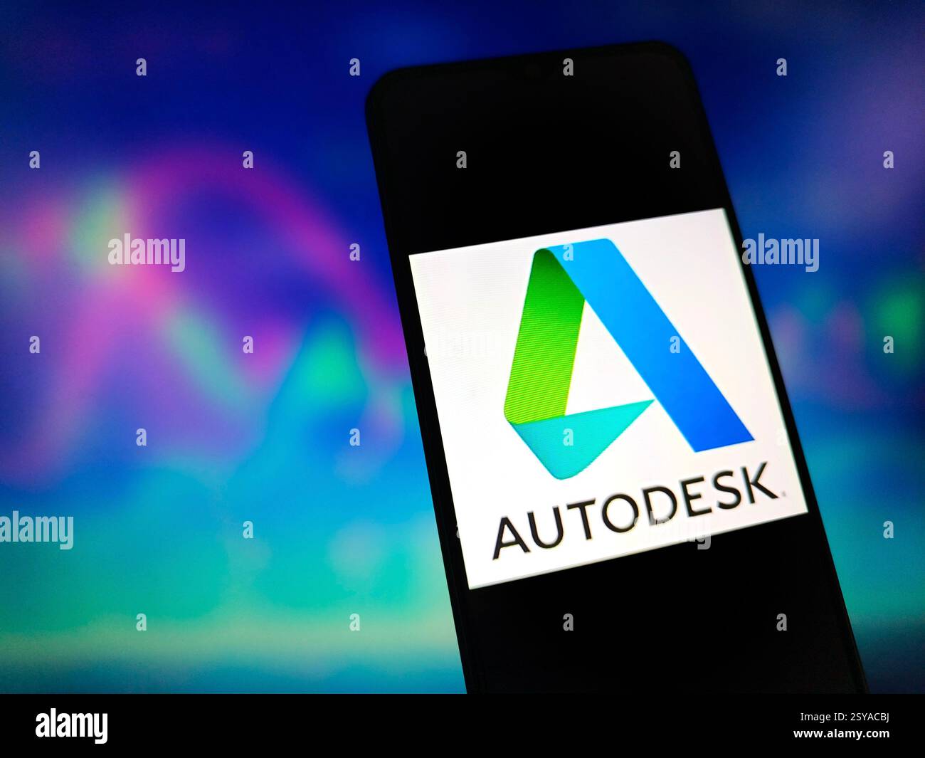 SUQIAN, CHINA - FEBRUARY 28, 2025 - An illustration shows the Autodesk ...