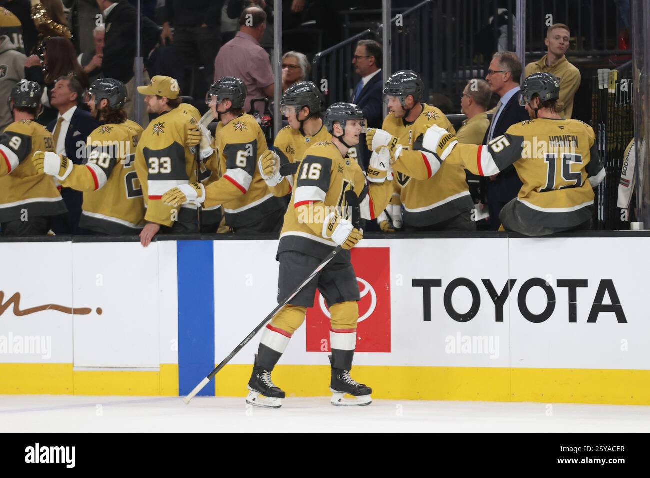 Vegas Golden Knights left wing Pavel Dorofeyev (16) celebrates with ...
