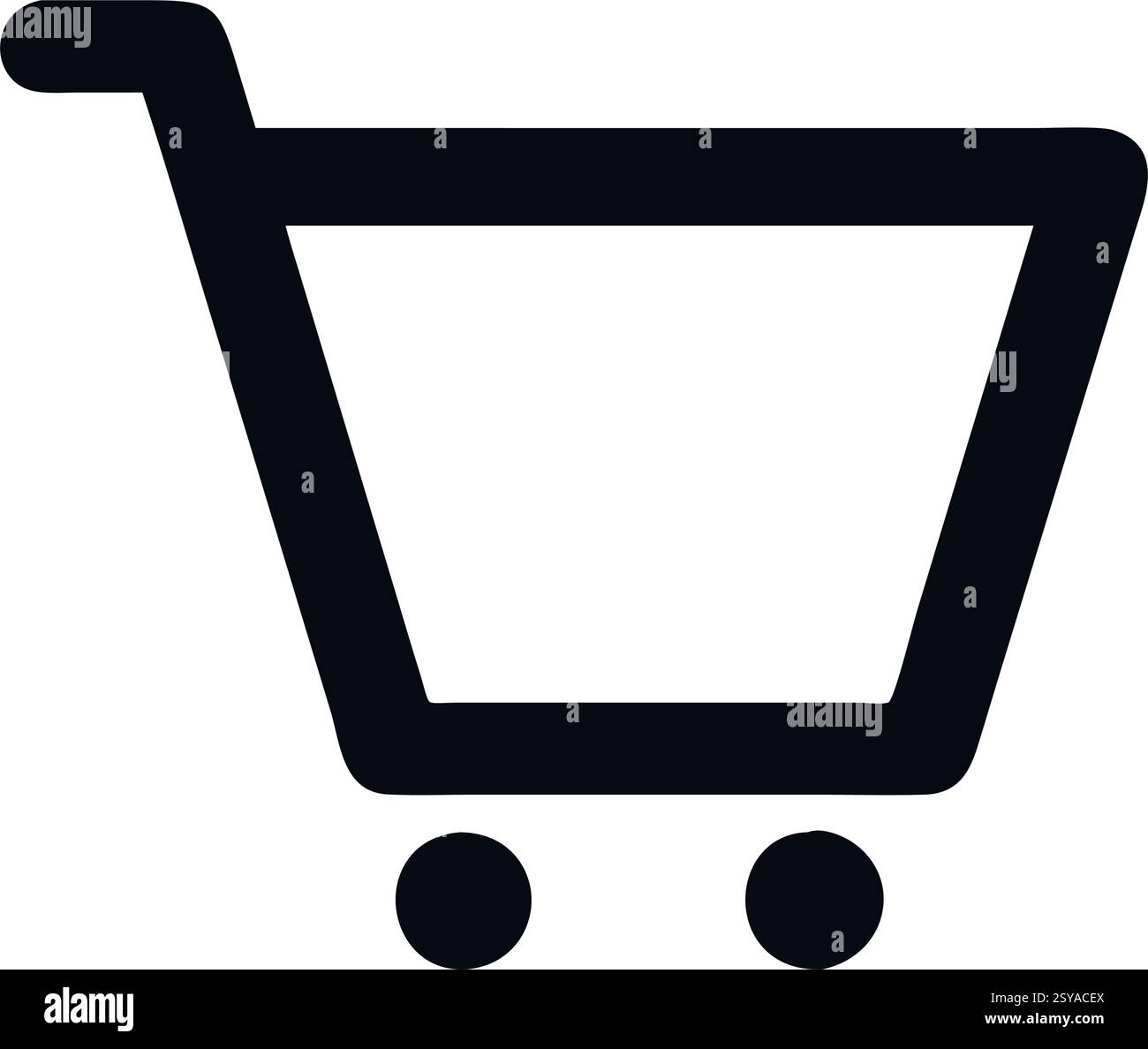Minimalist white shopping cart icon Black and White Stock Photos ...