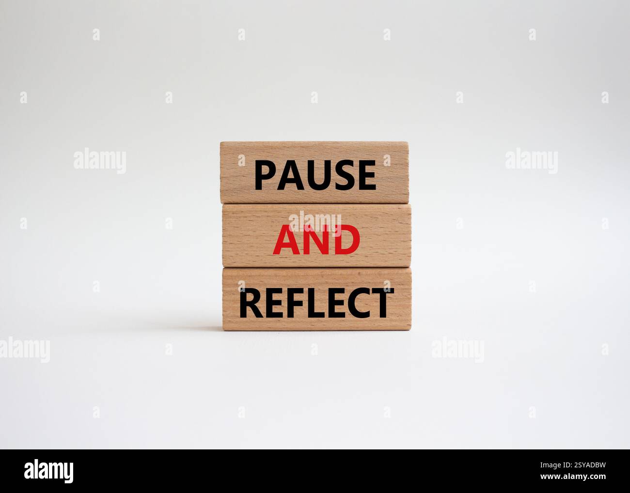 Pause and Reflect symbol. Concept words Pause and Reflect on wooden ...