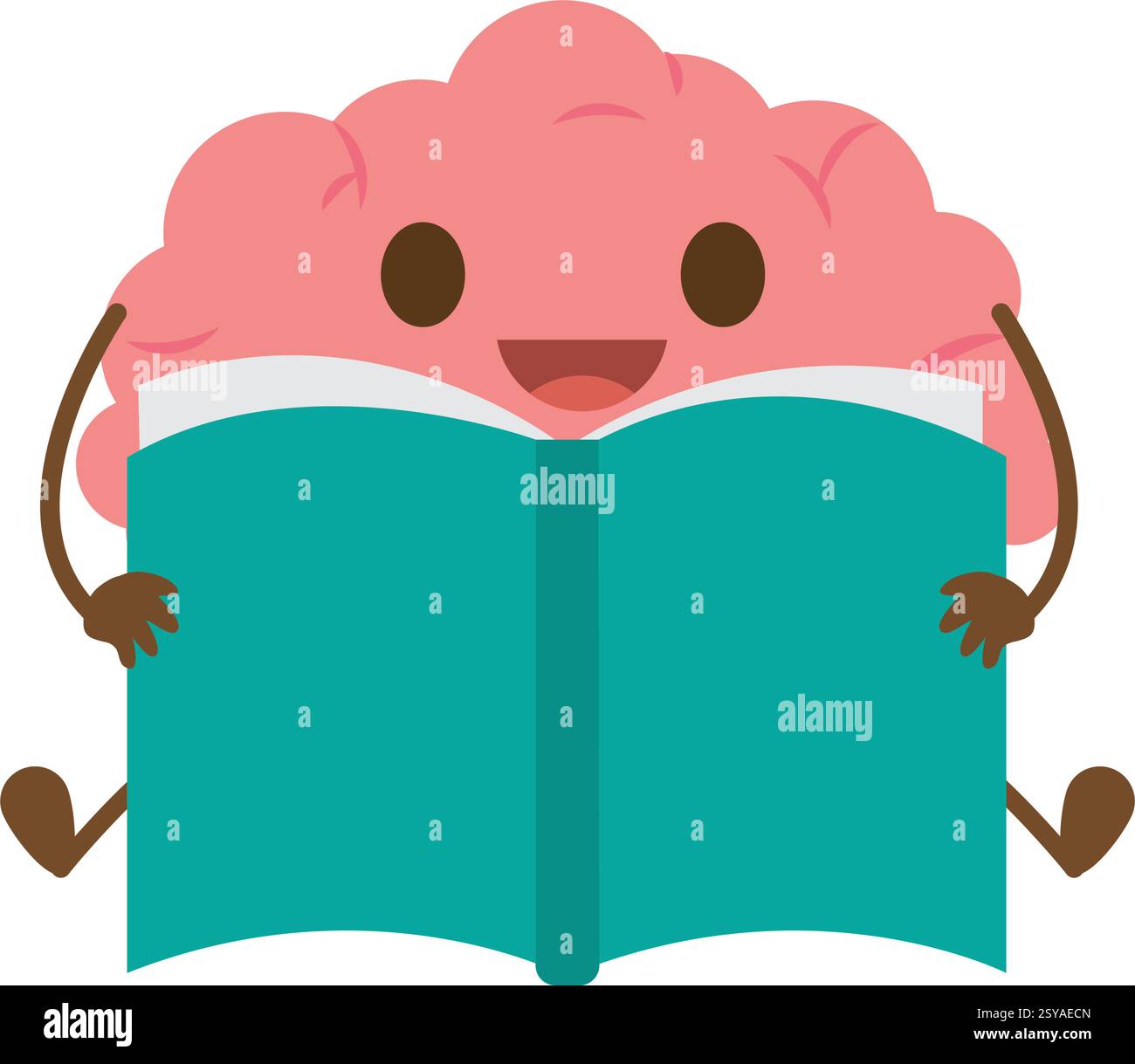 Mind Reading Brain with Open Book Reading Stock Vector Image & Art - Alamy