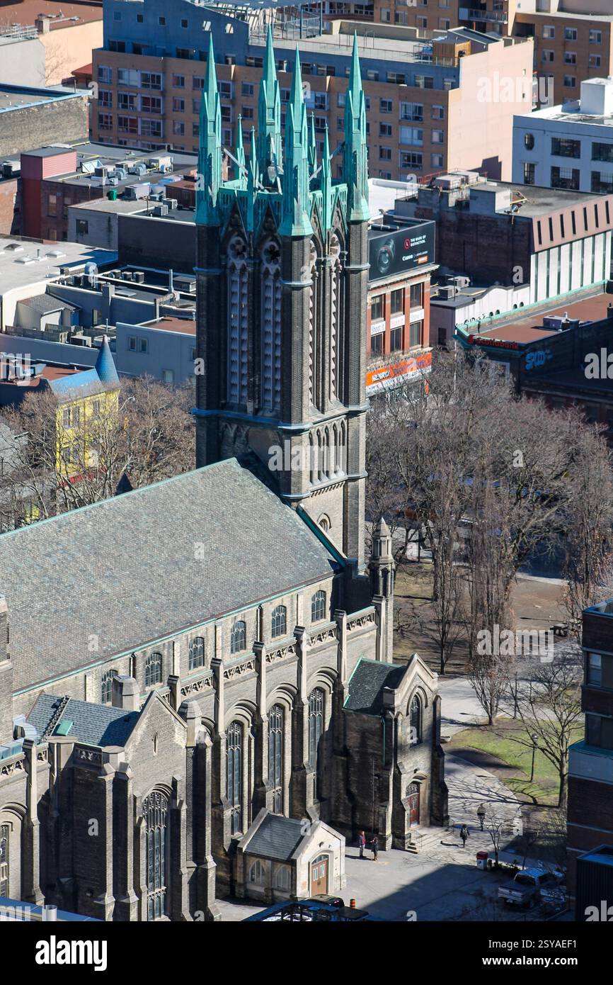 Toronto, Canada - April 8,2017: Aerial view of St. Michael's Cathedral ...