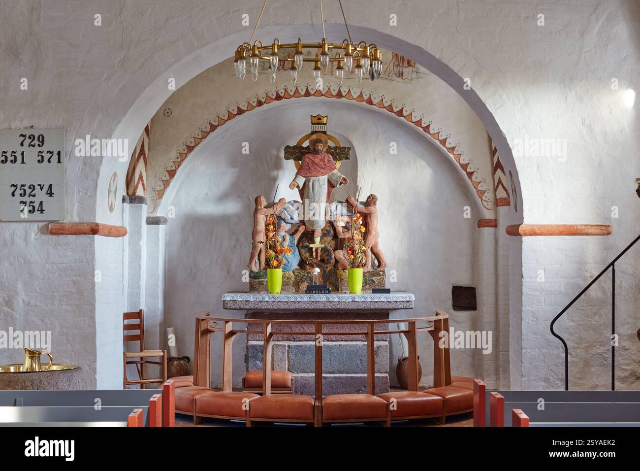 Worship, church and altar with symbol, religion and architecture with ...