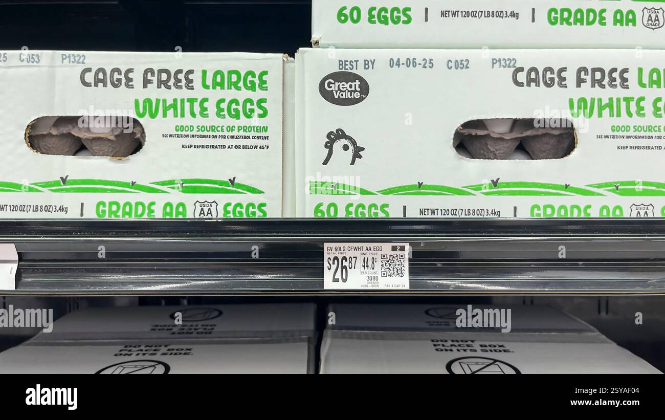 High prices of eggs in store shelves Stock Photo - Alamy