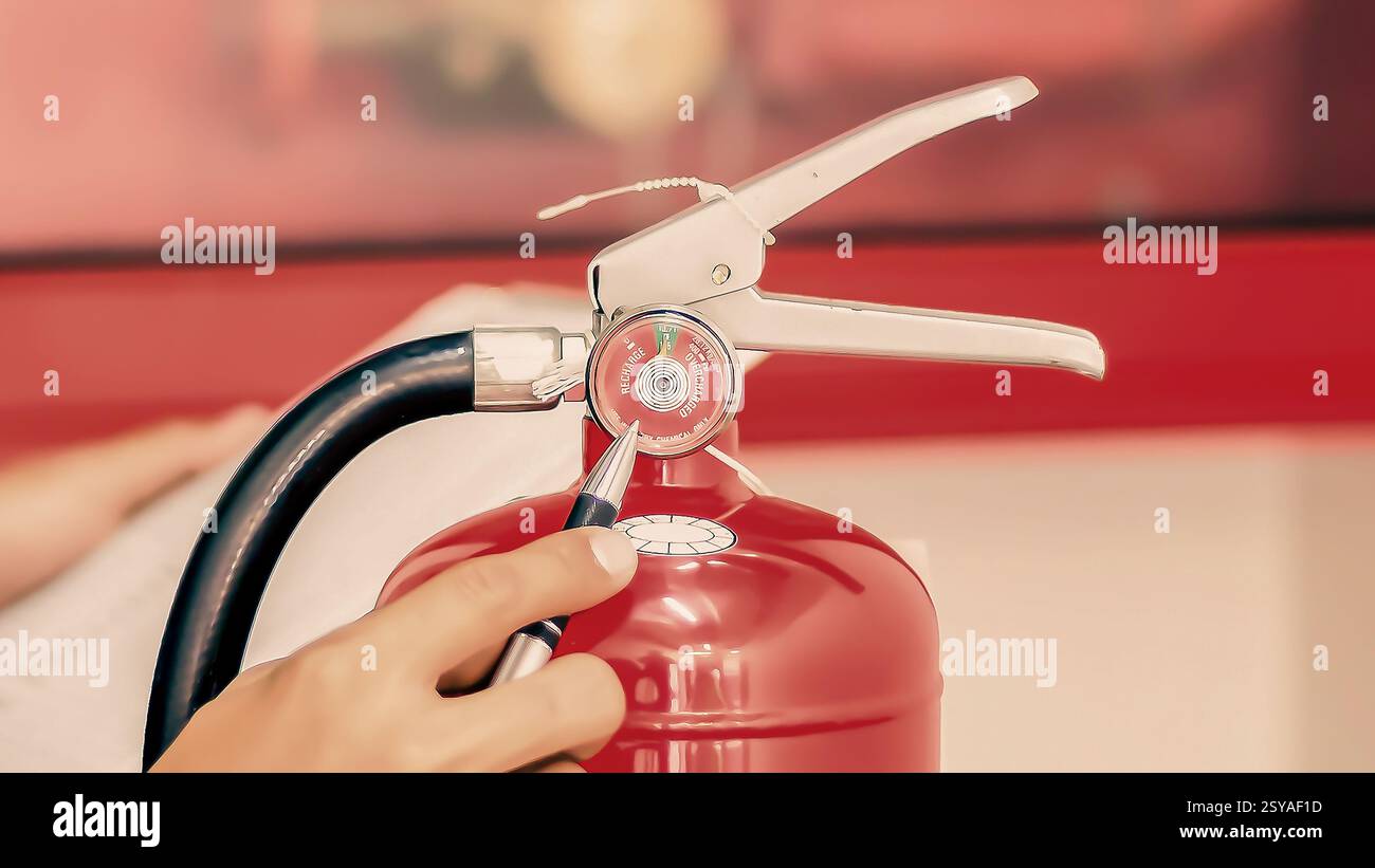 Engineer checking Industrial fire control system,Fire Alarm controller ...