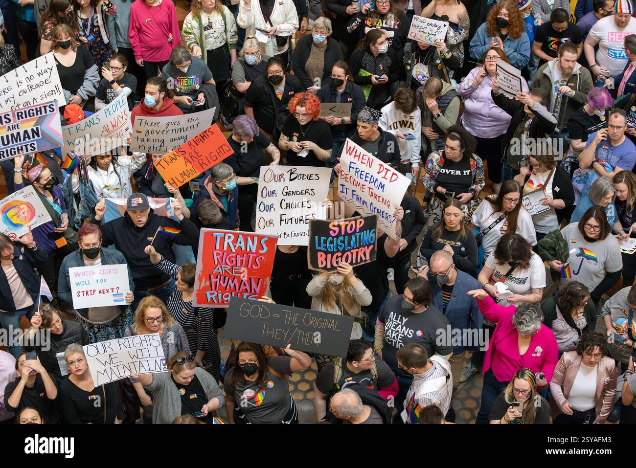 Des Moines, Iowa, USA. 27th February, 2025. Protesters filled the state ...