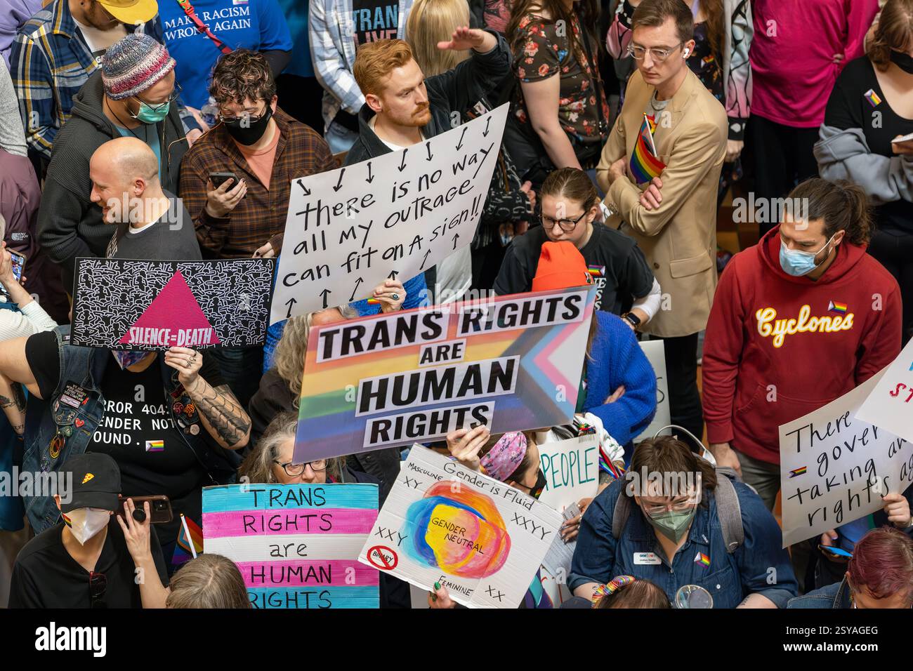 Des Moines, Iowa, USA. 27th February, 2025. Protesters filled the state ...