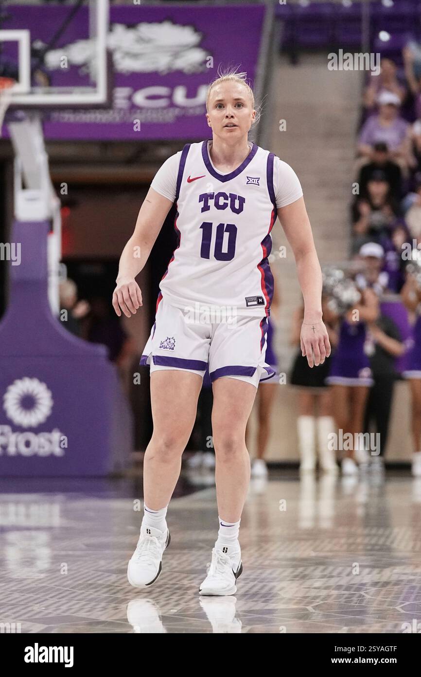 TCU's Hailey Van Lith backs up down court during an NCAA college ...