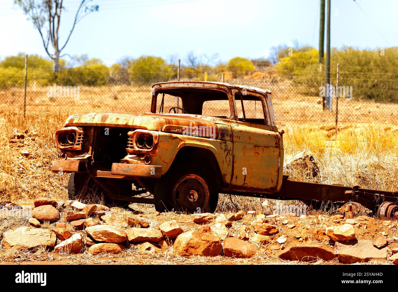 !960 Ford F100 truck wreck, Western Australia Stock Photo - Alamy