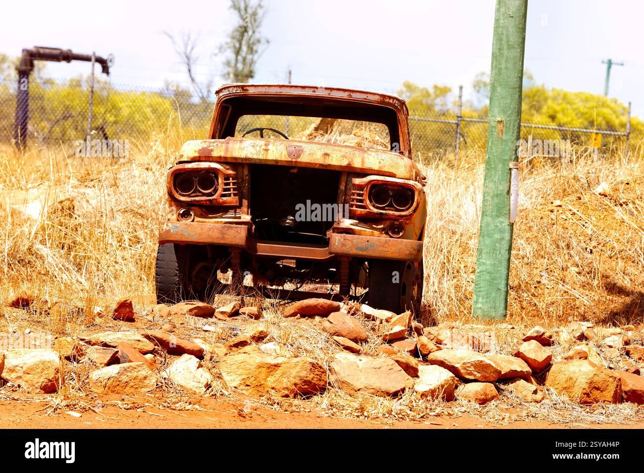 !960 Ford F100 truck wreck, Western Australia Stock Photo - Alamy