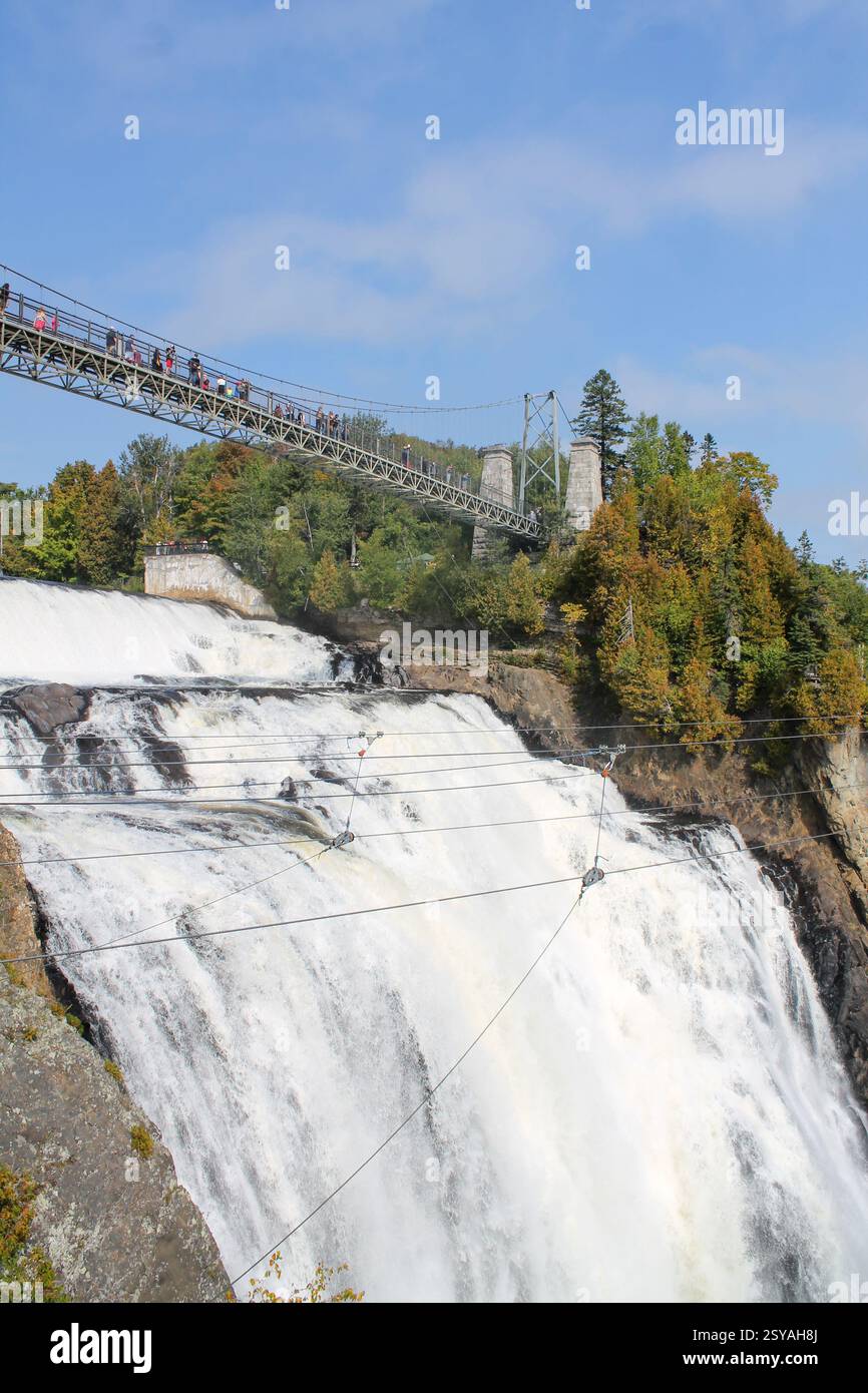 Montmorency Falls near Quebec City with impressive white water ...