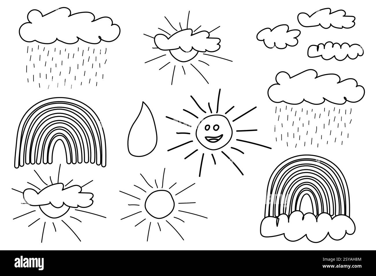 Rainbow and sun Black and White Stock Photos & Images - Alamy