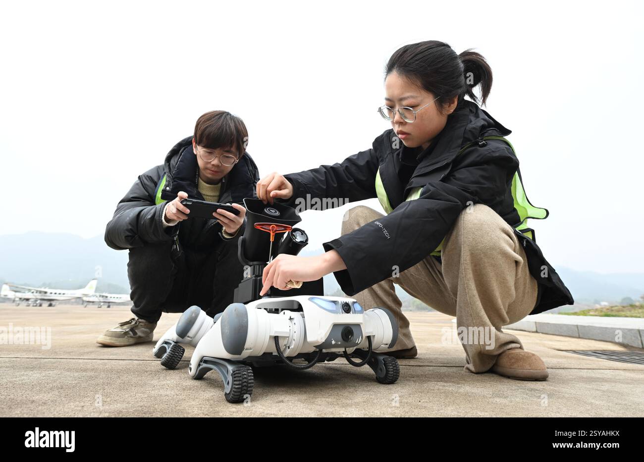 **CHINESE MAINLAND, HONG KONG, MACAU AND TAIWAN OUT** A quadruped robot ...
