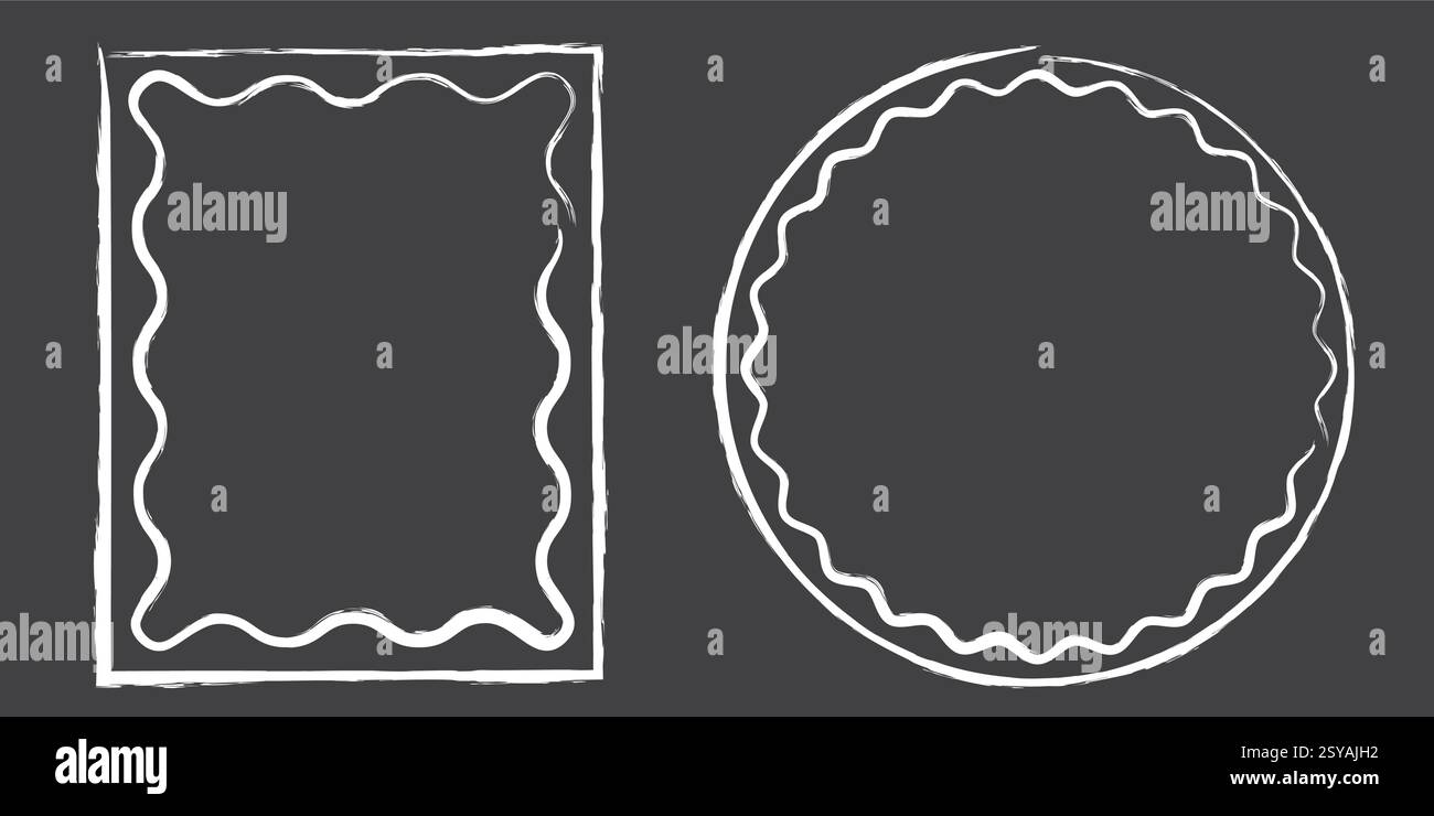 Hand drawn lace inner scalloped frames. Chalk line scalloped frames. 4 ...