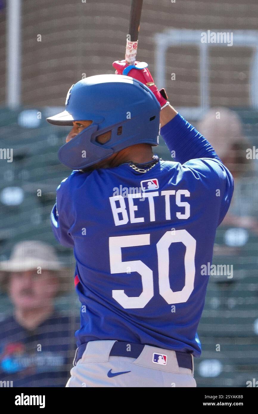 Los Angeles Dodgers shortstop Mookie Betts (50) during a spring ...