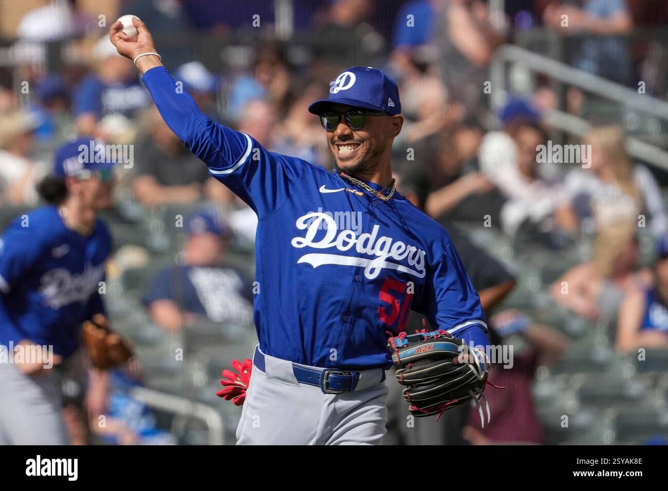 Los Angeles Dodgers shortstop Mookie Betts (50) during a spring ...