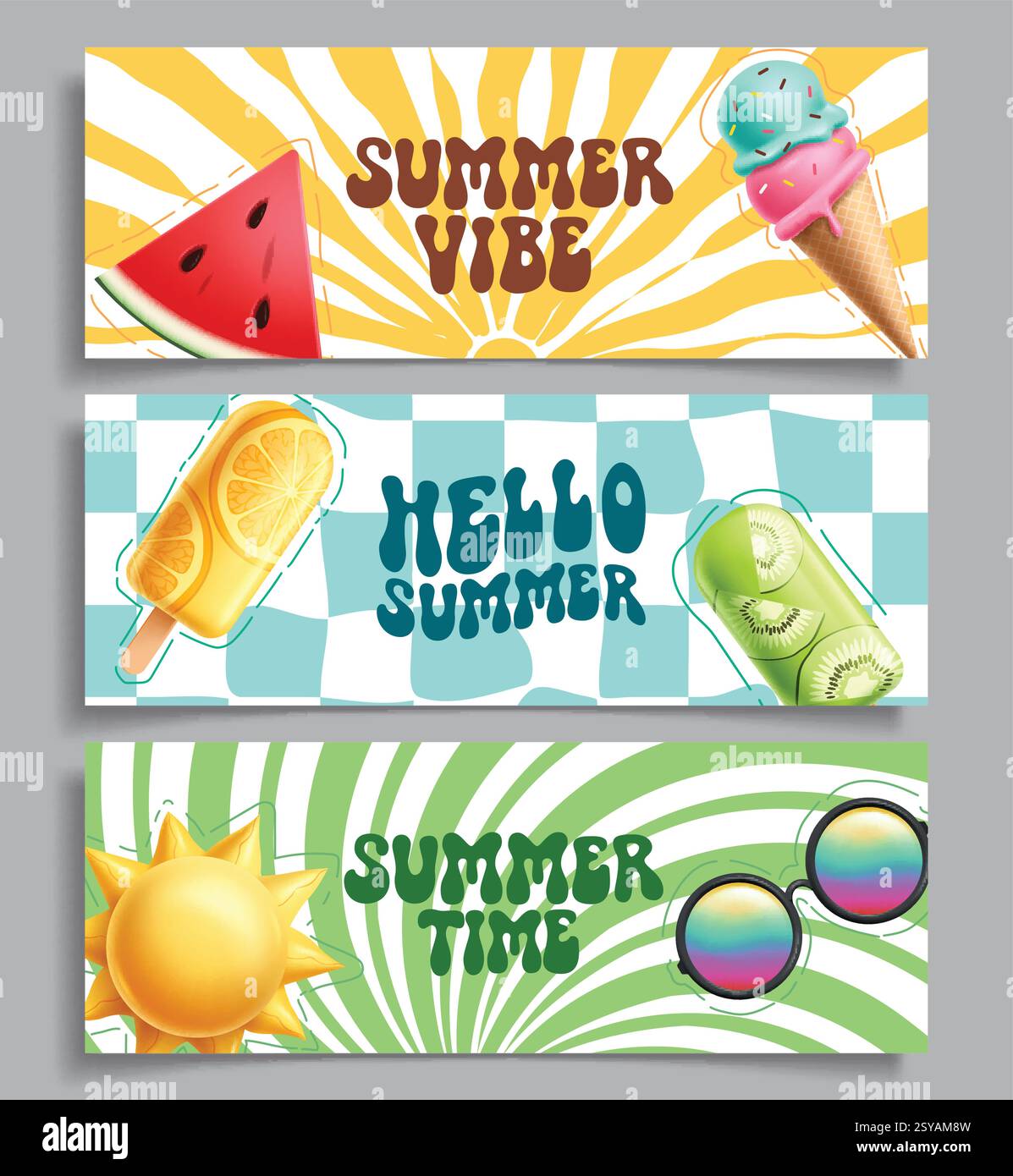 Summer vibes seasonal banner Stock Vector Images - Alamy
