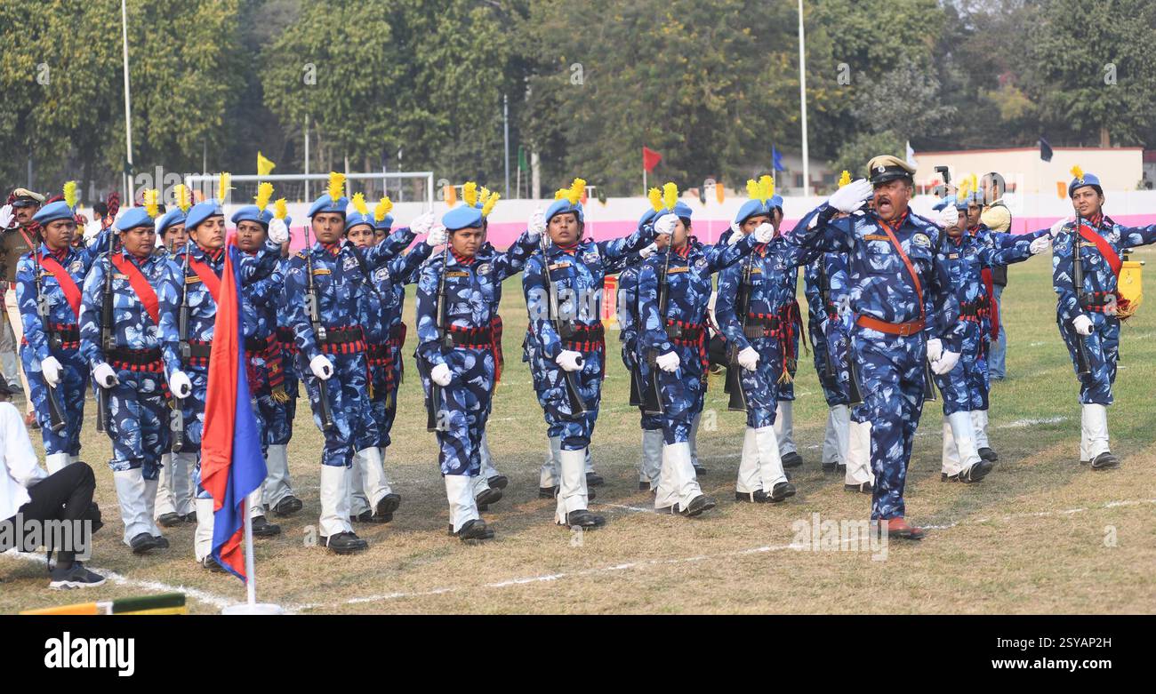 PATNA, INDIA - FEBRUARY 27: Jawans marching at parade ground during ...